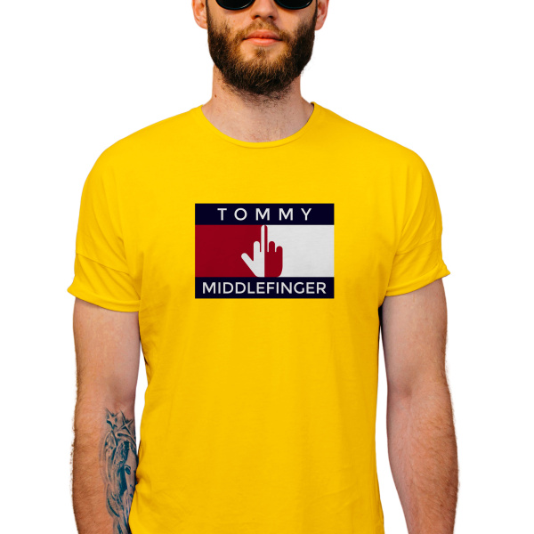 Pánske tričko s potlačou "Tommy Middlefinger" | Manboxeo.sk